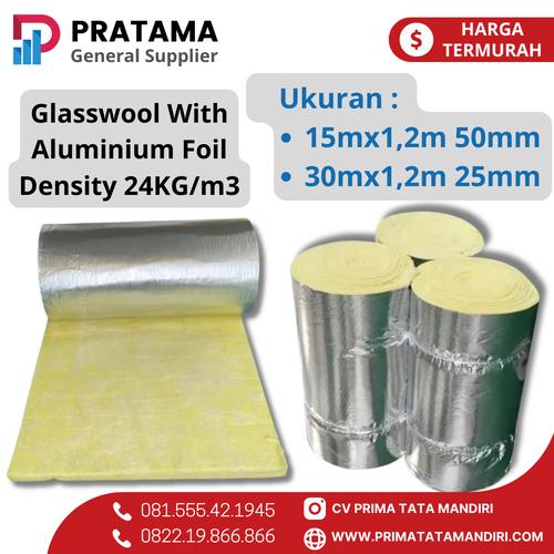 Jual Peredam Suara / panas atap Glasswool lapis alumunium foil 24kg/m3 ...