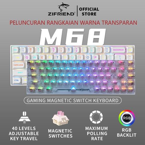 Promo ZIFRIEND M68 Magnetic Switch Keyboard Hall Effect Switch 65% ...