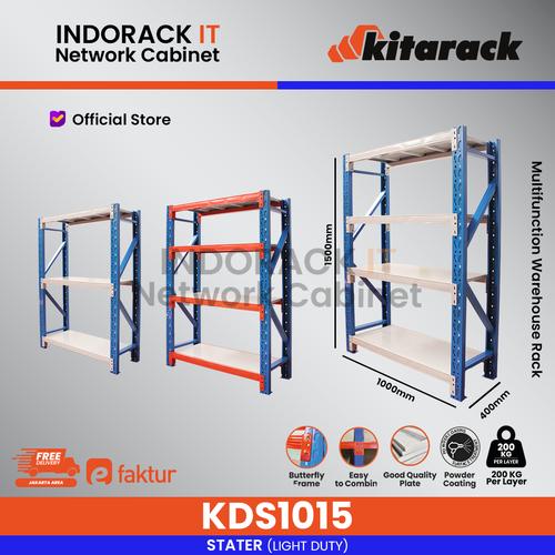 Promo Rak Gudang KDS1015B Light Duty Rack Gudang 4 / 3 Susun 100 x 400 ...