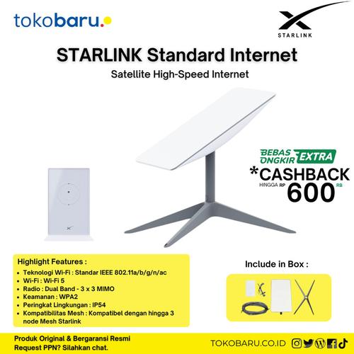 Jual STARLINK Standard Internet Kit Satellite Antenna & WiFi Router Kit ...