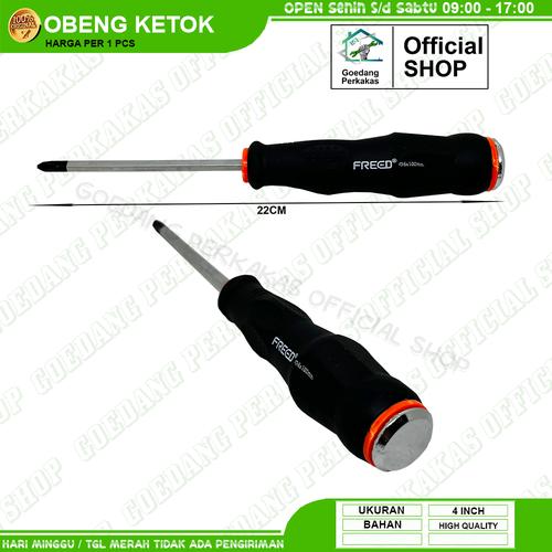 Jual Obeng Ketok 4 Inch Plus Gagang Karet Freed / Obeng Getok Pembuka ...