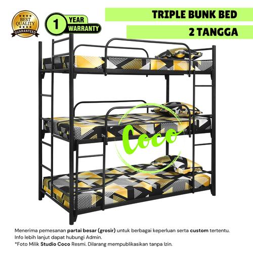 Jual Ranjang Tingkat Besi Minimalis Susun 3 Murah Mess Kost - 90X200 ...
