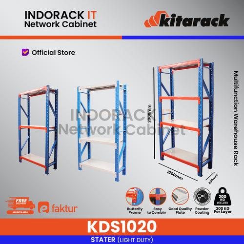 Promo Rak Gudang KDS1020B Light Duty Rack Gudang 4 / 3 Susun 100 x 400 ...