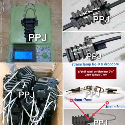 Jual (10pcs) Fig8 Dropcore kabel 2mm-7mm Strain Clamp Dead end / clamp ...
