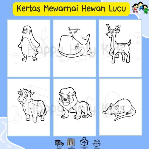 Jual Kertas Gambar Mewarnai Hewan Lucu-Part 2-Lembar Aktivitas Mewarnai ...
