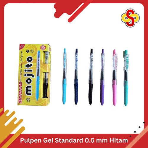 Jual Gel Pen / Pulpen Gel / Pena Standard Mojito 0.5 mm Hitam - Kota ...