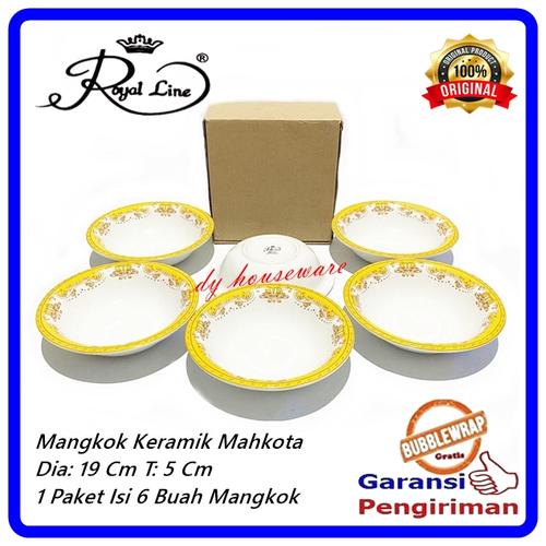 Jual Mangkok Keramik Omega Mangkuk Bakso Soto Mahkota 7.5 In 6pcs-3pc ...