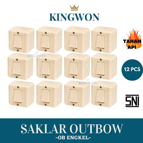 Promo [ PAKET ISI 12 PCS ] SAKLAR LAMPU OB ENGKEL SEGI CREAM SAKEALR ...