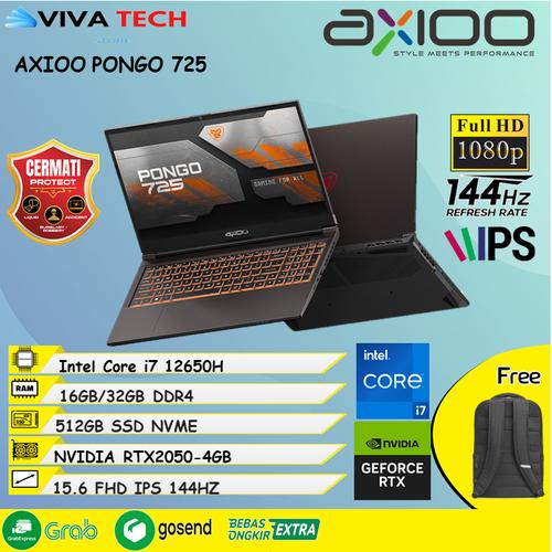 Promo LAPTOP GAMING AXIOO PONGO 725 INTEL CORE i7 12650H 32GB 512GB ...