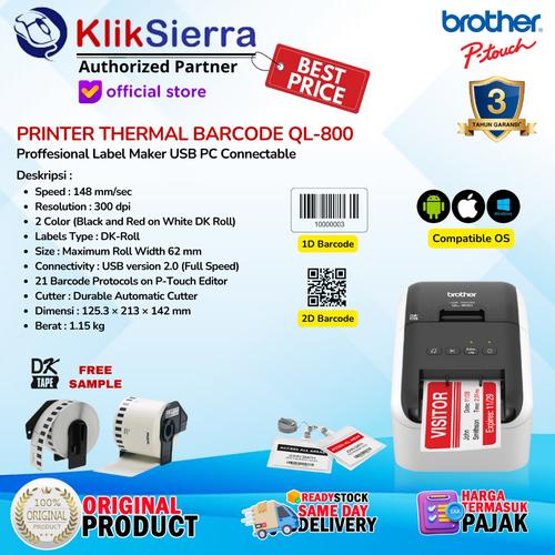 Jual BROTHER QL-800 PTouch Printer Label QL800 Barcode Labeling ...
