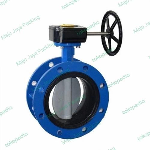 Jual Butterfly Valve Cast Iron Double Flange 18" inch DN450 Model Gear ...