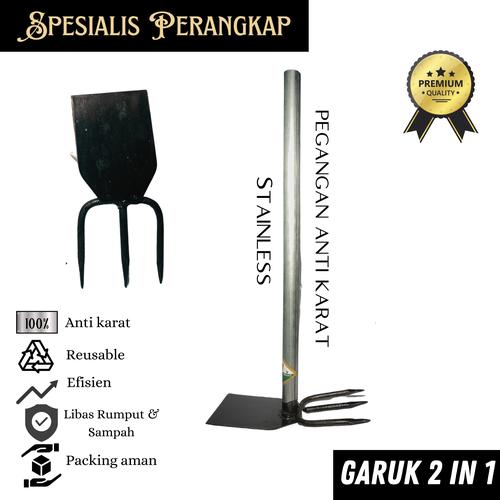 Promo cangkul garuk 2in1 | garuk sampah cangkul rumput | garuk got ...