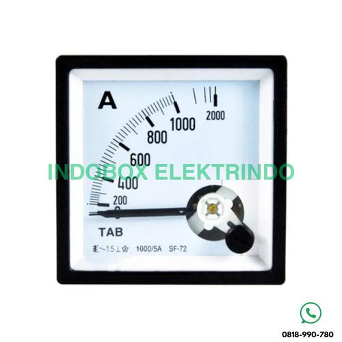 Jual Analog Ampere Meter AC Via CT 1000/5A TAB ( 72 x 72 / 96 x 96 ...