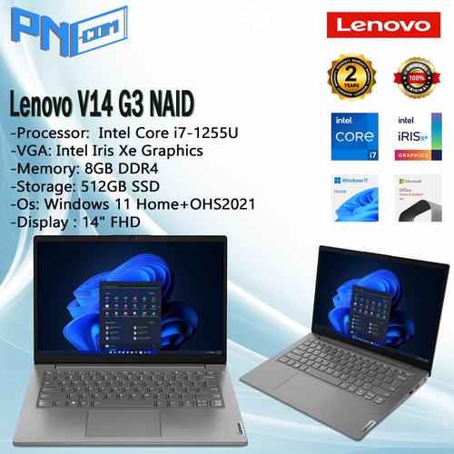 Jual Lenovo V14 ITL Gen 3 NAID Intel Core i7-1255U 8GB 512GB SSD W11H+OHS2021 2Y - Jakarta Pusat ...