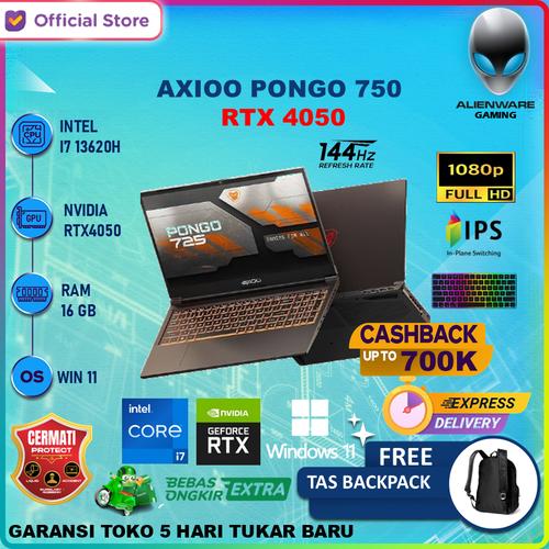 Promo Axioo Pongo 750 i7 13620H RTX4050 6GB/ 16GB 512GB W11 15.6FHD ...