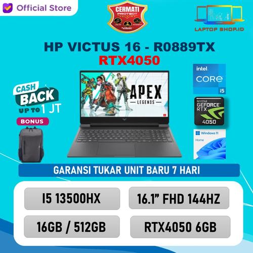 Promo HP Victus 16 I5-13500HX RTX4050 6GB/ 16GB 512GB W11+OHS 16.1" fhd ...