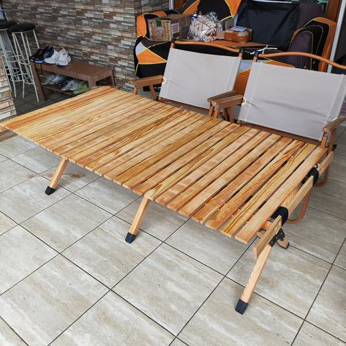 Jual meja lipat kayu camping 120 cm mirip naturehike bahan kayu solid ...