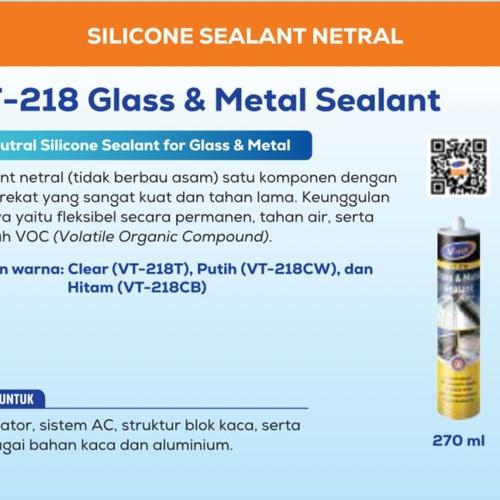 Jual Vtech Silicone sealant netral VT 218 Glass & metal sealant 270ml ...