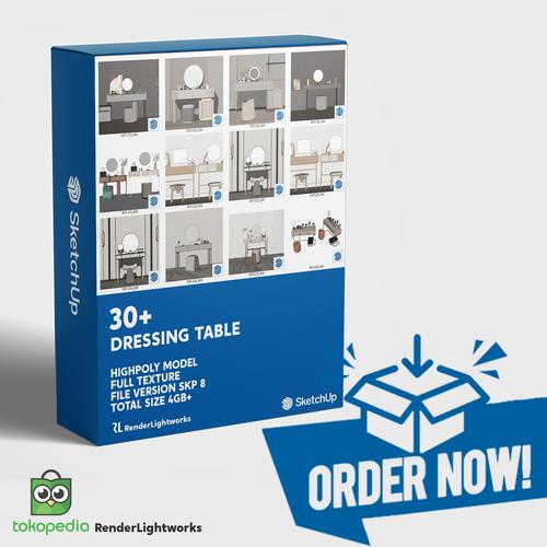 Promo 30+ 3D Asset Sketchup Meja Rias - Kota Depok - RenderLightworks ...