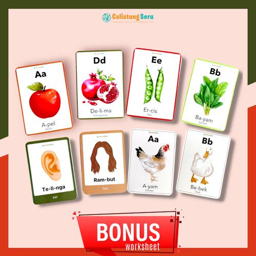 Jual Calistungseru Flash Card Huruf Hewan Buah Sayuran Anggota Tubuh ...