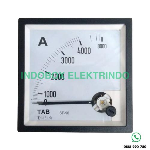 Jual Analog Ampere Meter AC Via CT 2500/5A TAB ( 72 x 72 / 96 x 96 ...