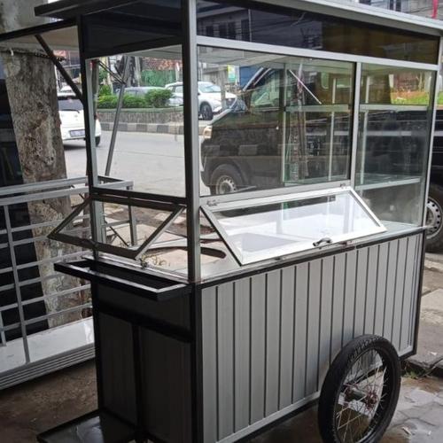 Jual gerobak dorong roti bakar dan kukus p: 150, t: 180, l: 60 ...