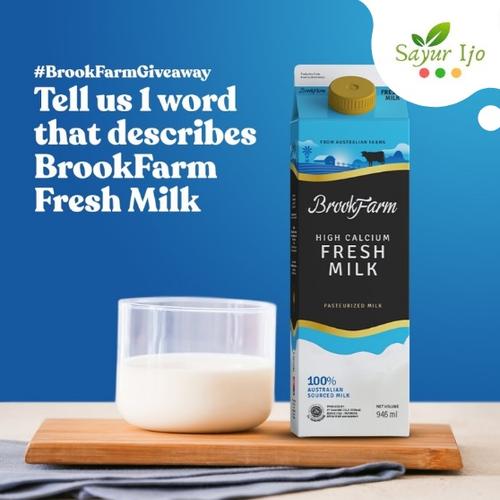 Promo BrookFarm Fresh Milk PLAIN 946 ML / Pack Susu Original High ...