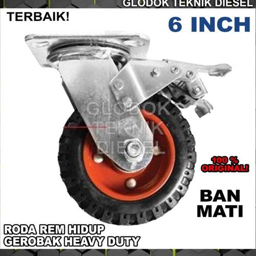 Jual Roda Karet Rem Hidup HEAVY DUTY Trolley Troli Gerobak Arko BAN ...