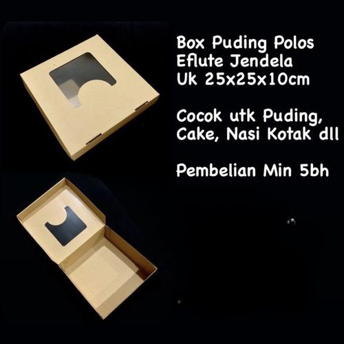 Jual Box Puding Eflute Jendela Ukuran 25x25x10cm Kardus Polos Coklat ...
