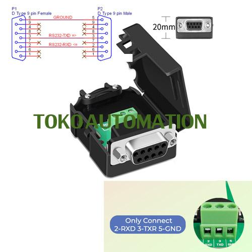 Jual DB9 D Sub Female RS232 RXD TXD GND Ke 3 pin Breakout Board ...