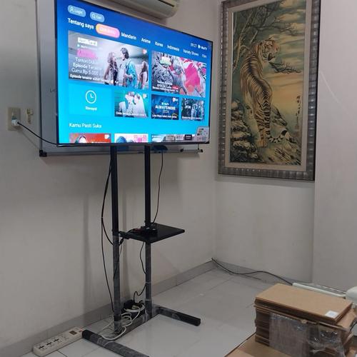 Jual Bracket Standing TV LED Dorong & Roda 75 65 60 55 50 49 43 40 32 ...