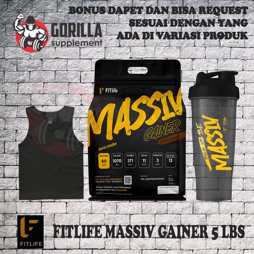 Jual Fitlife M-Pro 2.4kg 5.3lbs Mass Gainer Pro Mpro 2400 Gram Kilo ...