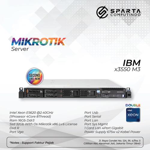 Jual Mikrotik Server Ibm x3550 M3 6 Port Lan Gigabit License - Jakarta ...