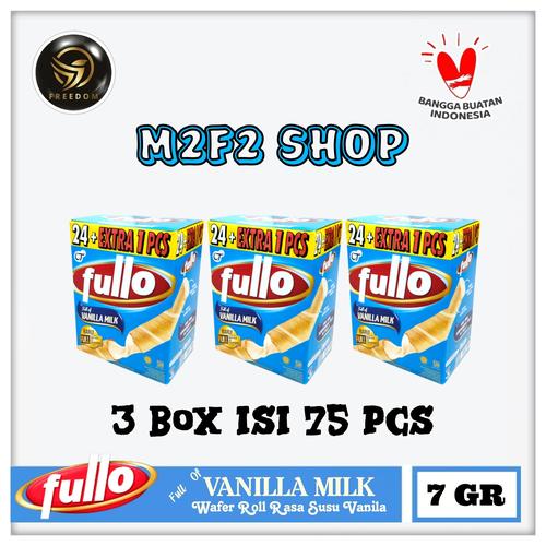 Jual Fullo Wafer Stik Roll Full Of Vanilla Milk | Susu Vanila 7 gr (3 ...