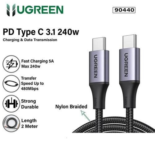 Jual UGREEN 80372/70429/70427/90440/70643/70645/80150 US300 USB C to USB C cable 2.0 100W 1m ...