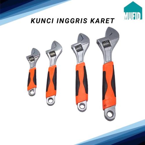 Jual Kunci Inggris Adjustable Wrench 6" 8" 10" 12" Inch Gagang Karet ...