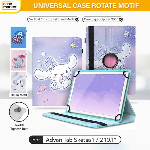 Promo Advan Tab Sketsa 1 / 2 10.1 inch Flip Case Rotating Cover Motif ...