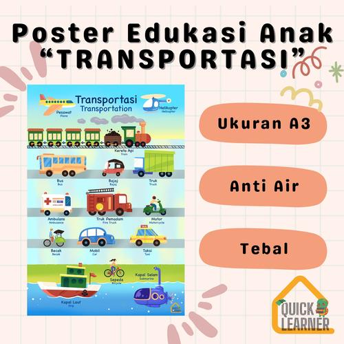 Jual Quick Learner Poster Edukasi Anak Belajar Transportasi Untuk ...