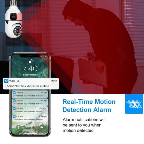 Promo Ceplos V380 Cctv Dual Lens Bohlam Ip Camera 360° Motion Detection ...