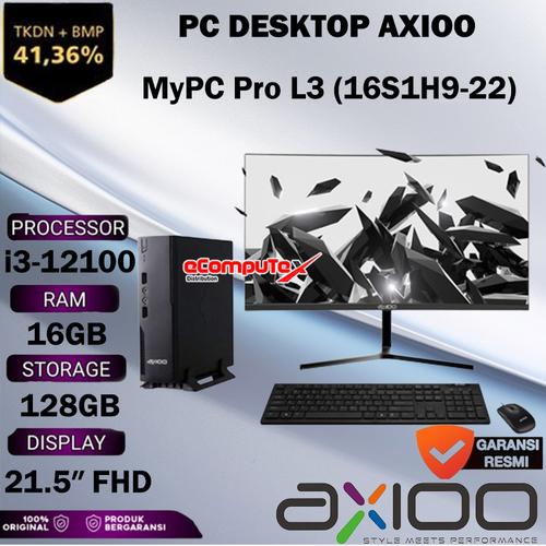 Jual Axioo PC Desktop MyPC Pro L3 (16S1H9-22) i3-12100 16GB 128GB SSD ...