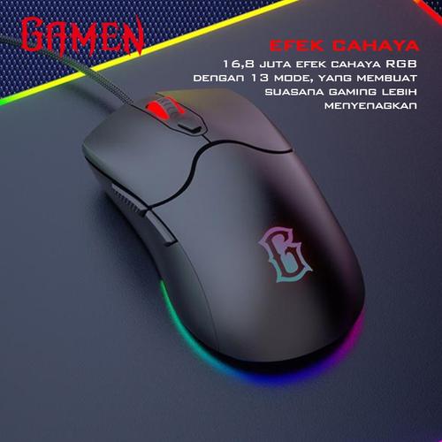 Jual GAMEN Gaming Mouse Macro Wired GM200 RGB Light 7200 DPI For ...