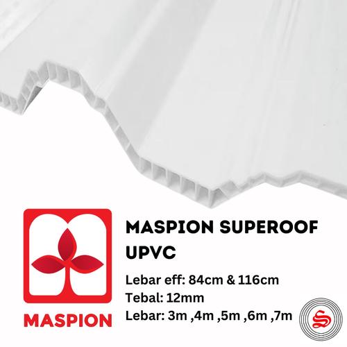 Jual Atap Plastik UPVC Maspion Superoof Tebal 12mm per 1 Meter White ...