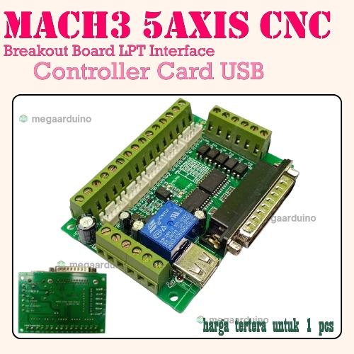 Jual MACH3 5AXIS CNC Breakout Board LPT Interface Controller Card USB controller board with ...