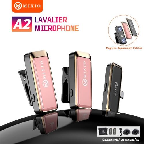 Promo MIXIO A1 A2 Microphone Wireless Mic clip on Live Dual Lavalier ...