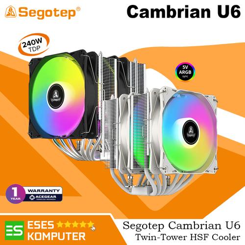 Jual HSF Segotep Cambrian U6 ARGB Black / White | 120mm Twin-Tower Air ...