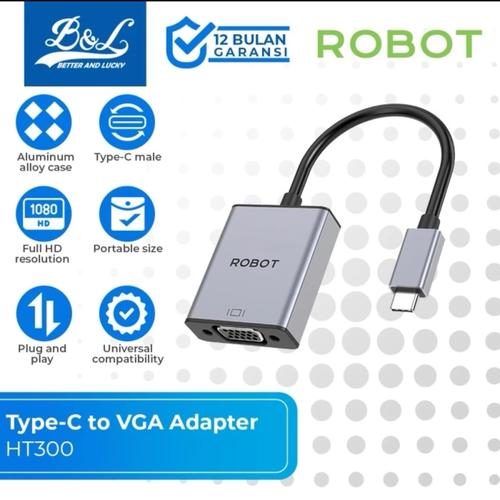 Jual Robot HT300 Converter Type-C To VGA Full-HD 1080p Usb Hub Adapter ...