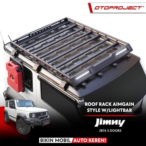Promo OTOPROJECT ROOF RACK JIMNY JB74 3 DOOR AIMGAIN STYLE WITH LIGHT ...