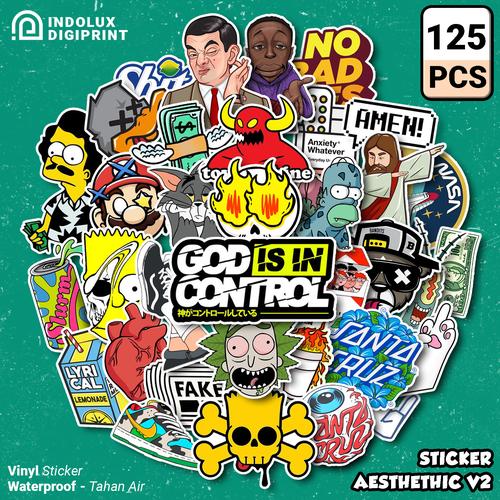 Promo 120 PCS Sticker Pack Aesthetic HypeBeast Logo Brand Stiker Viral ...