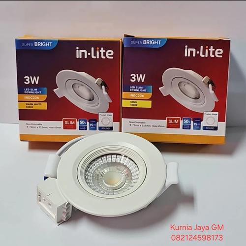 Jual INLITE Downlight LED Spotlight INDC236 3watt Slim Downlight Sorot ...