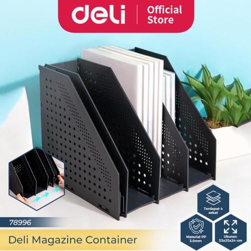 Jual Deli File Tray / Rak Box File Fleksibel Bahan Plastik 4 Sekat ...
